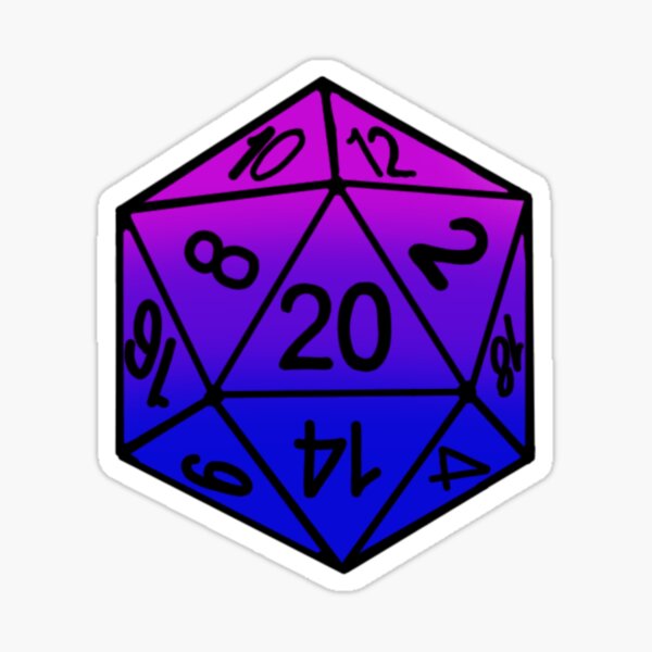 "Bi pride DND Dice" Sticker for Sale by enchantededits | Redbubble