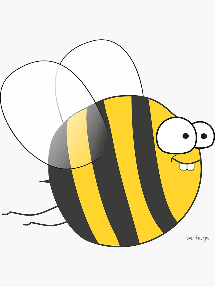 "Cool & Crazy Funny Bee / Bumble Bee (Sweet & Cute)" Sticker for Sale ...