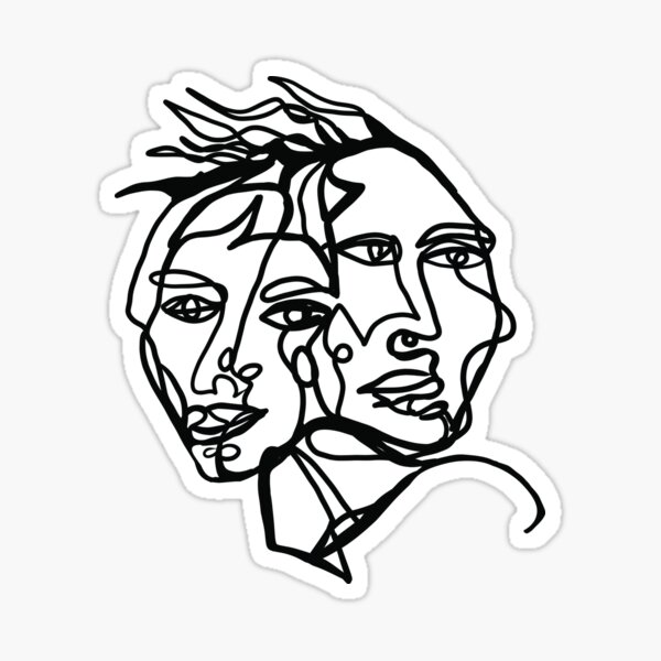 "Two face" Sticker for Sale by Sasdesign | Redbubble