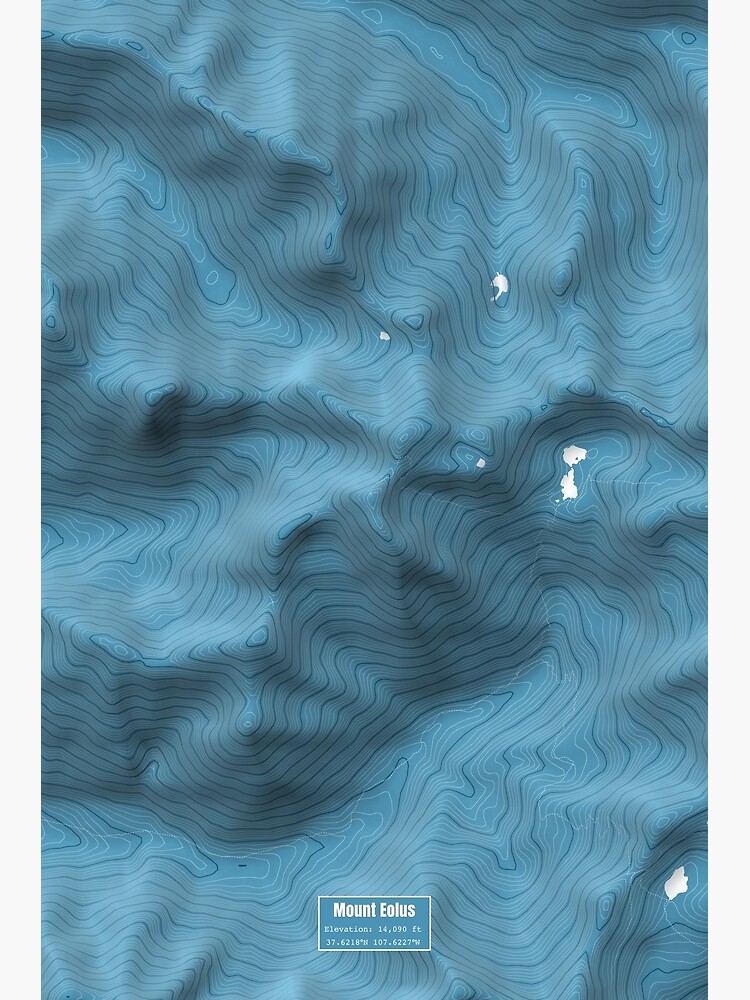 Lámina fotográfica «monte Mapa topográfico de Eolus - Azul» de ...