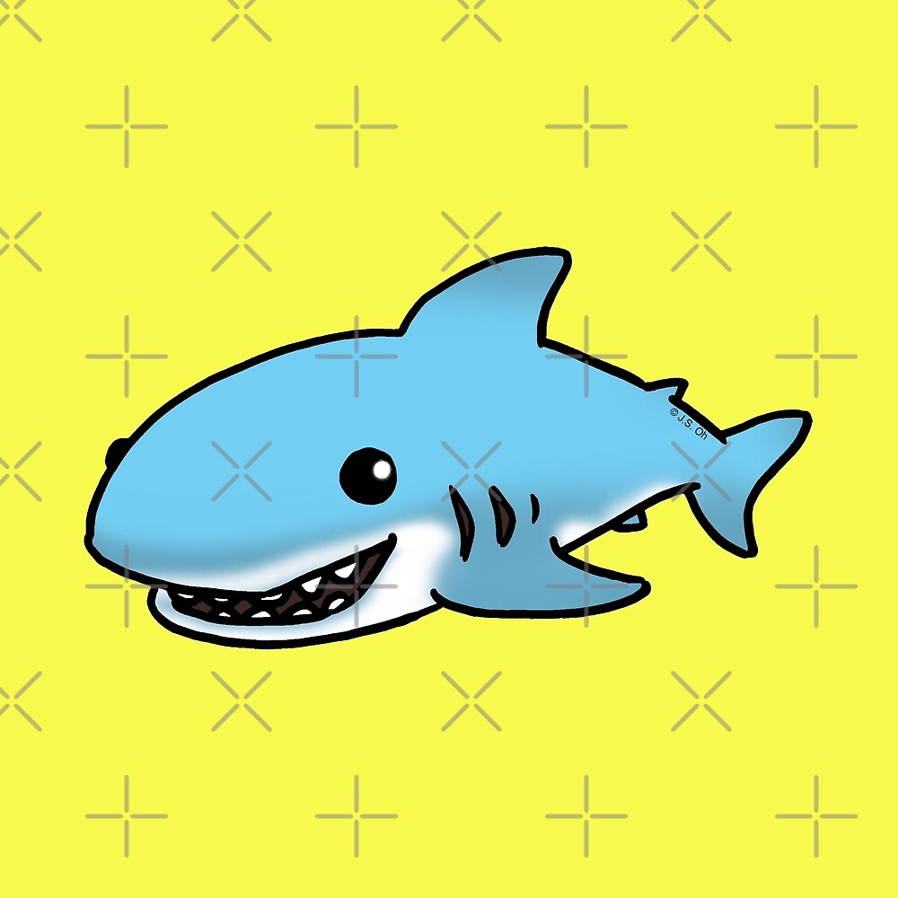 "Cute blue shark cartoon" by CuteCartoon | Redbubble