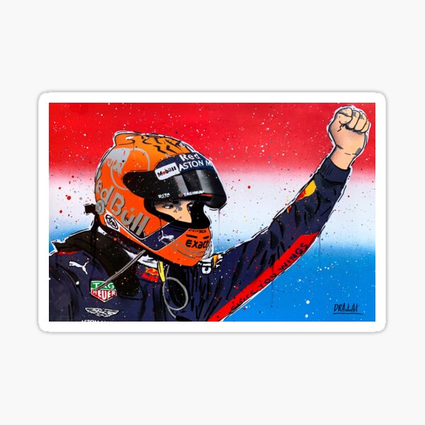 "Max Verstappen - 2019 F1 graffiti painting by DRAutoArt" Sticker for ...