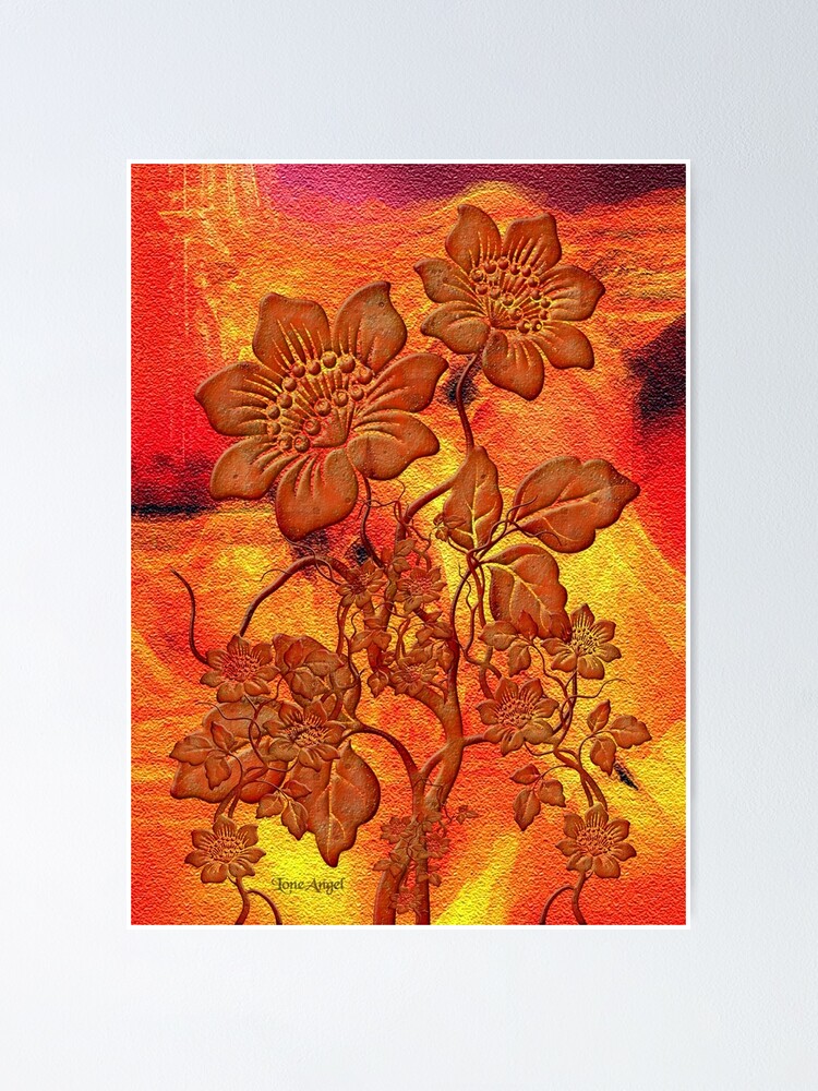 "Fire Flowers, fantasy art" Poster for Sale by LoneAngel | Redbubble