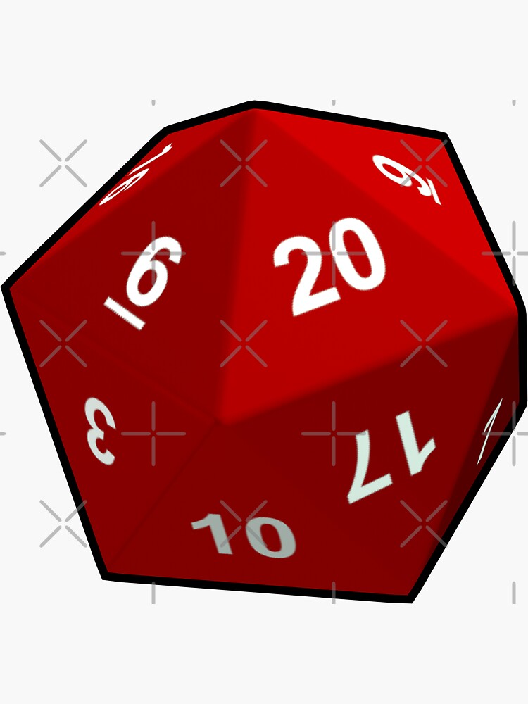 "D20 Red & Black" Sticker for Sale by cinqrouge | Redbubble
