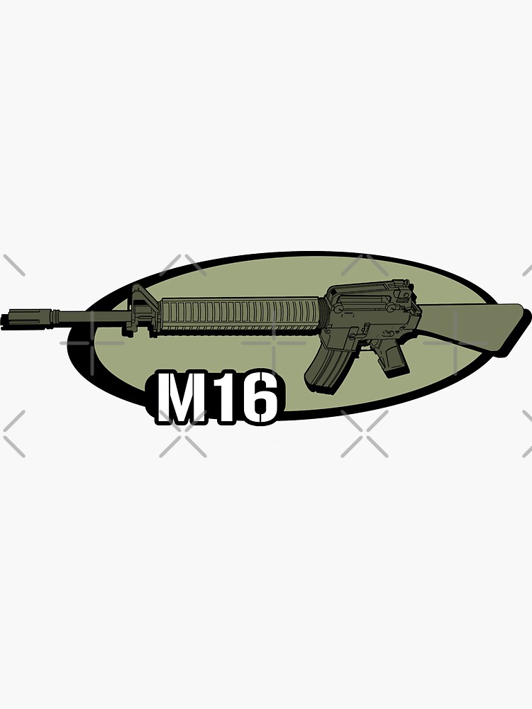 "M16 Illustration" Sticker for Sale by TheDesignstuff | Redbubble