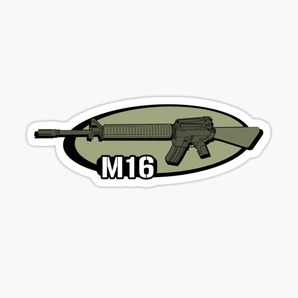 "M16 Illustration" Sticker for Sale by TheDesignstuff | Redbubble