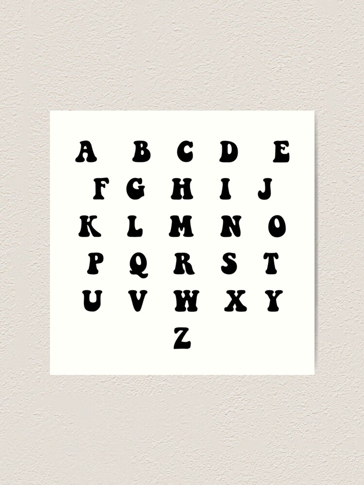 "Alphabet: groovy font" Art Print for Sale by Sara-tonin | Redbubble