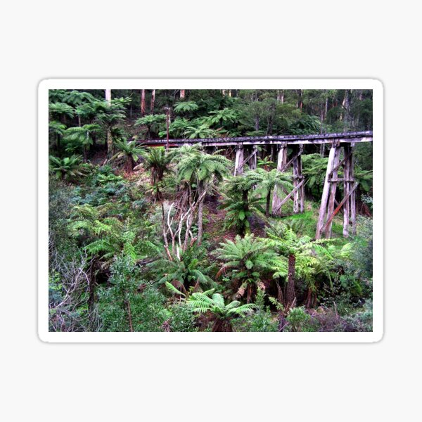 "Railway Wooden Bridge for Puffing Billy" Sticker for Sale by ginnymac ...