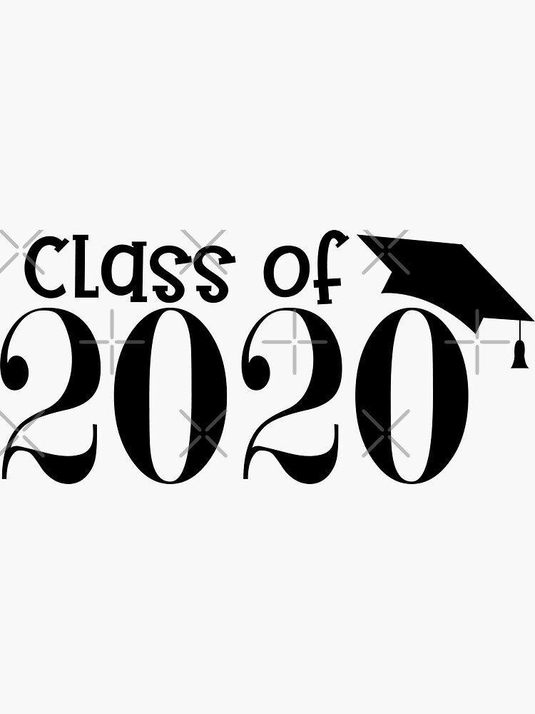 " Class of 2020 Grad Cap Gift 2" Sticker by pupnkittyMania | Redbubble