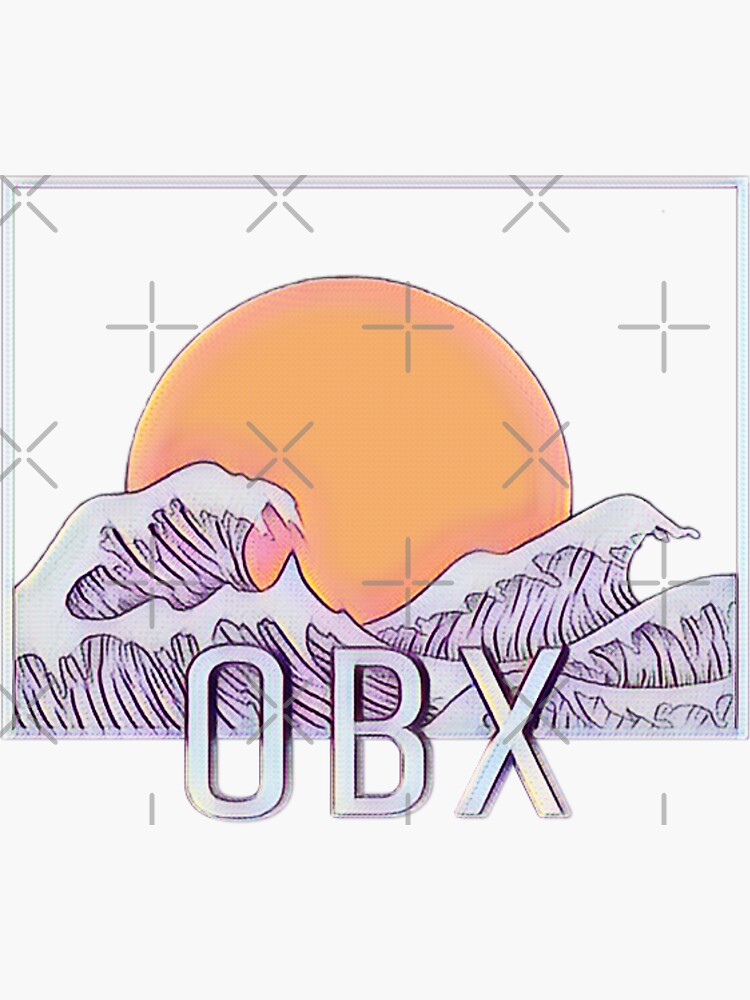 "OBX, outer banks, artwork, retro" Sticker by FannFann | Redbubble
