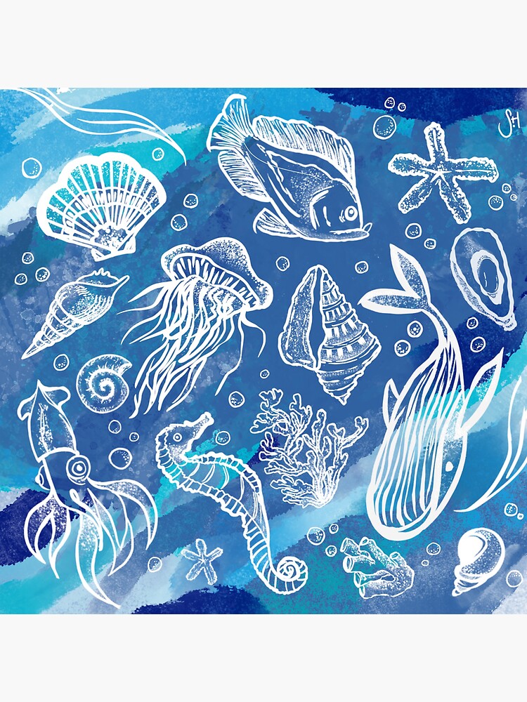 "Ocean - blue" Sticker for Sale by SkylarH324 | Redbubble