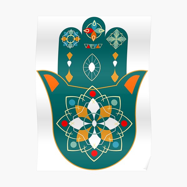 Poster « KHAMSA (Khomsa) main de Fatima », par amellKAA | Redbubble