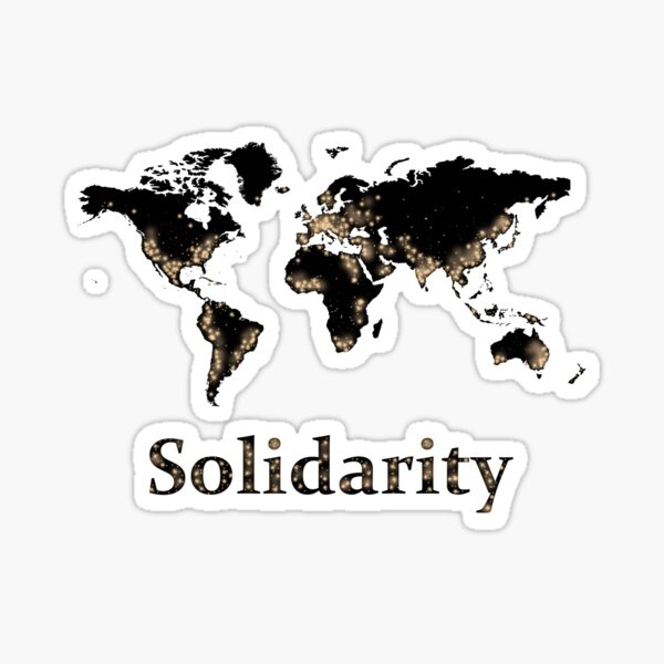 ""Solidarity" Illuminated World Map" Sticker by ScapeDesigns | Redbubble