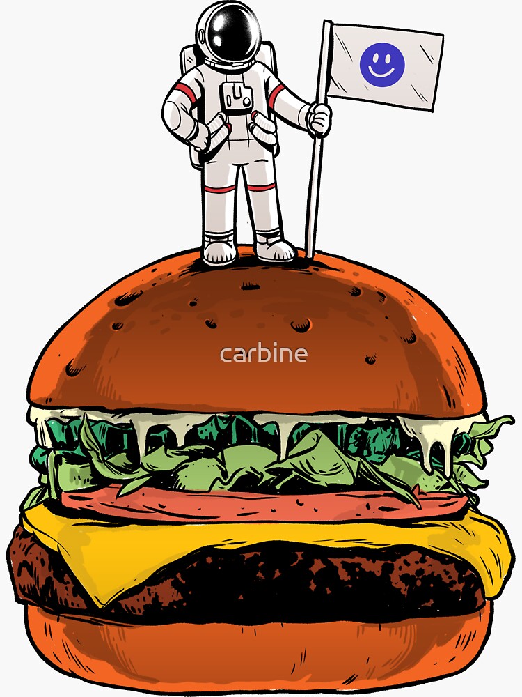 "Space Burger" Sticker by carbine | Redbubble