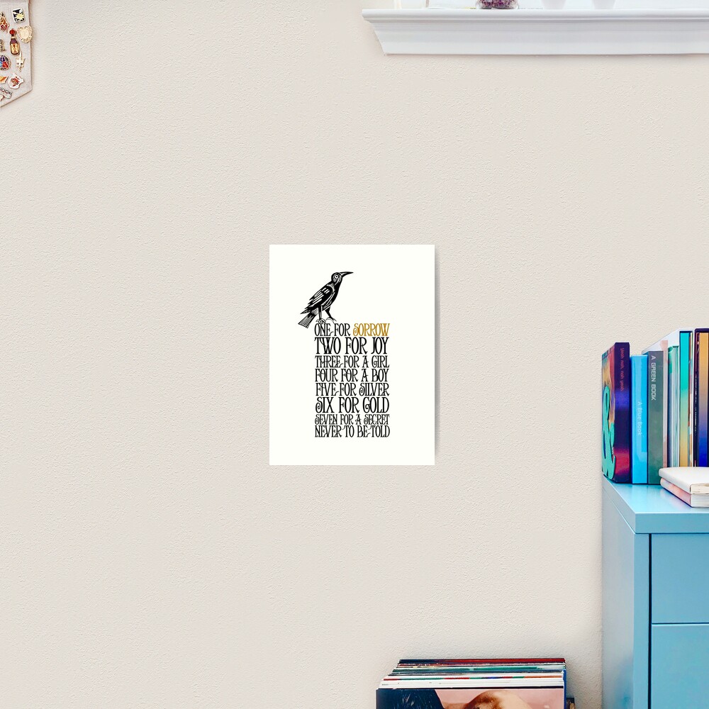 "One For Sorrow: Counting Crows Rhyme" Poster for Sale by WhatOdds ...