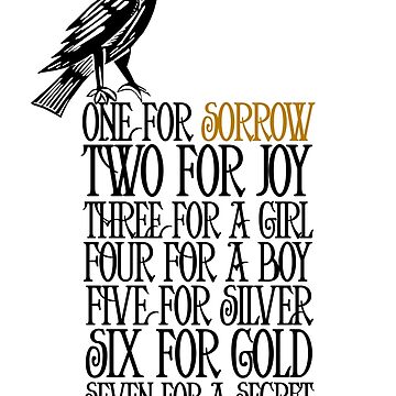 "One For Sorrow: Counting Crows Rhyme" Poster for Sale by WhatOdds ...