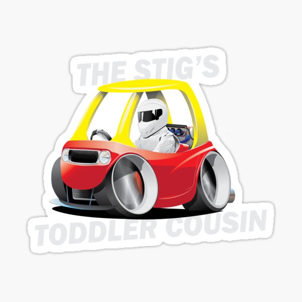 "The Stig's toddler cousin" Sticker for Sale by hitchensartwork | Redbubble