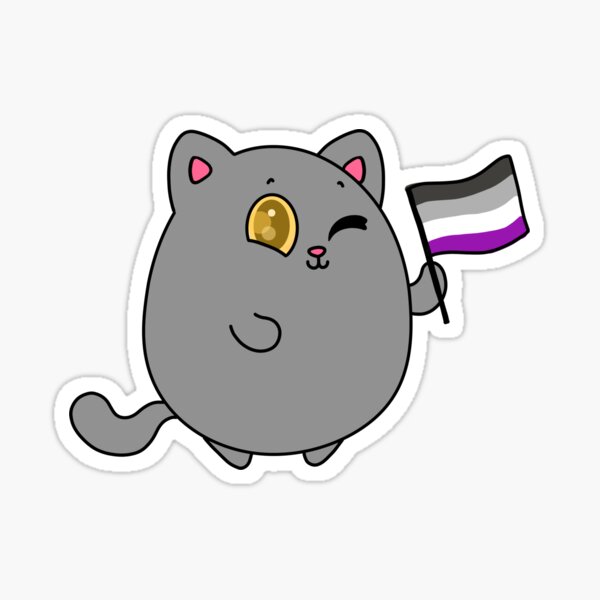 "Asexual Cat" Sticker by Rustmm | Redbubble