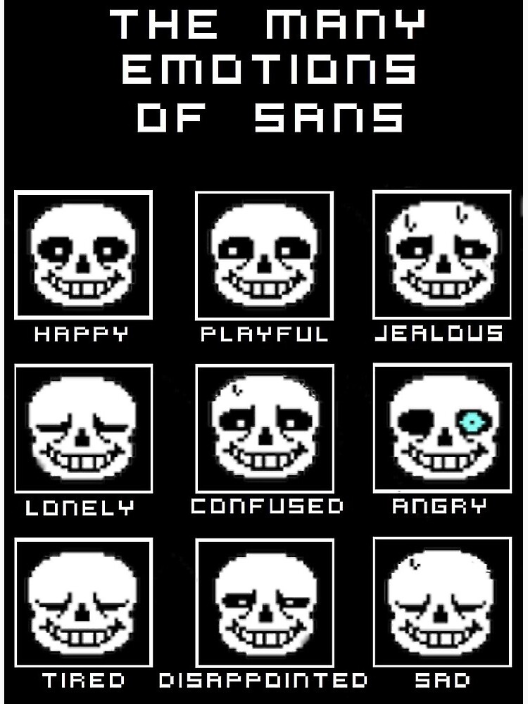 The Many Emotions Of Sans - Undertale Premium Matte Vertical Poster ...