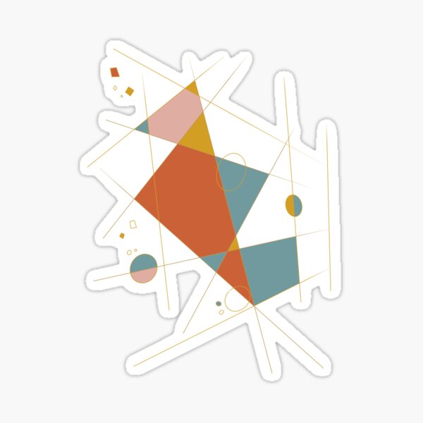 "Geometric retro inspired digital contemporary art" Sticker by AtlasGeo ...