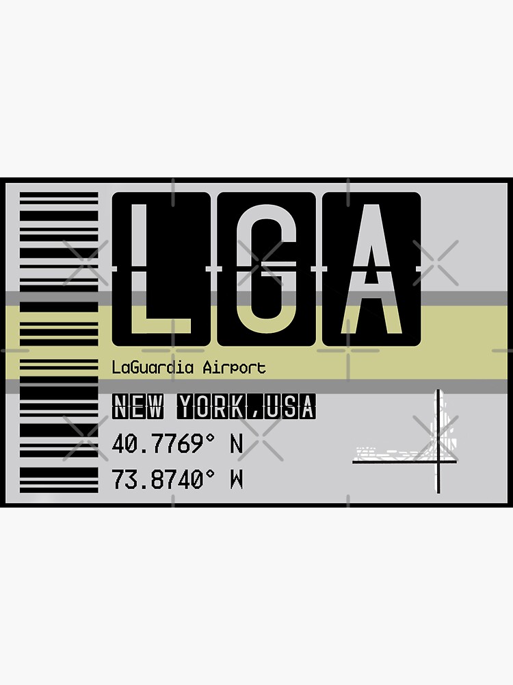 "LGA LaGuardia Airport • Airport Code • Bag Tag Taxiway Design" Sticker ...