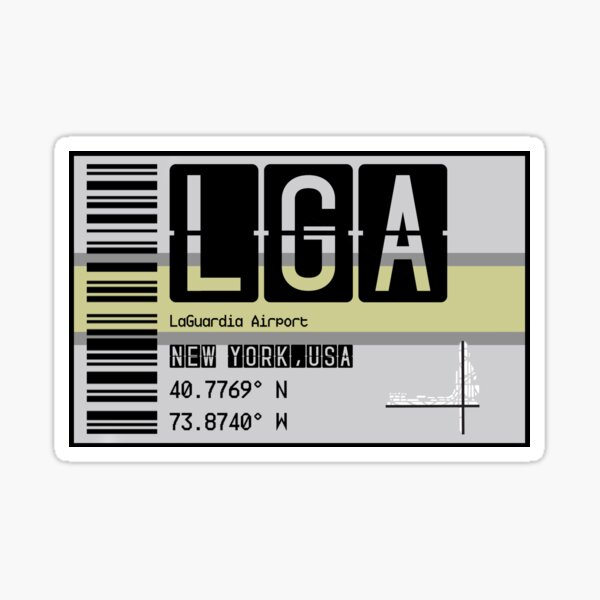 "LGA LaGuardia Airport • Airport Code • Bag Tag Taxiway Design" Sticker ...
