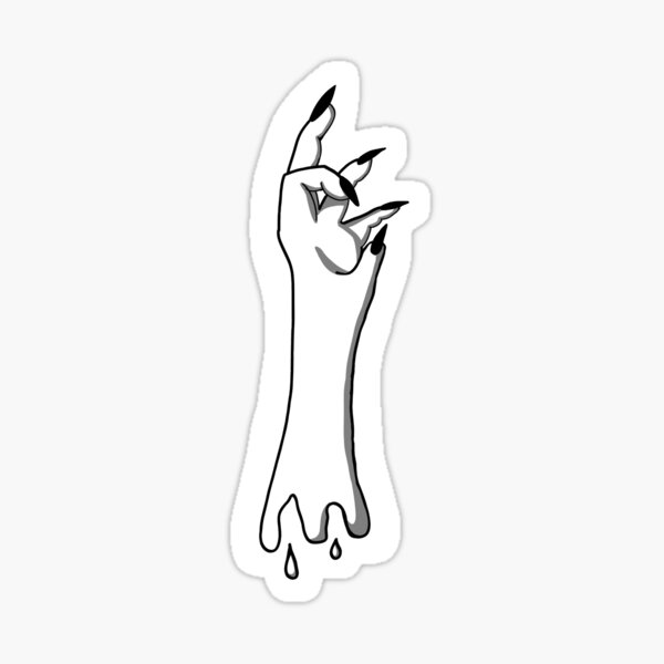 "Edgy hand illustration" Sticker by kota-ink | Redbubble