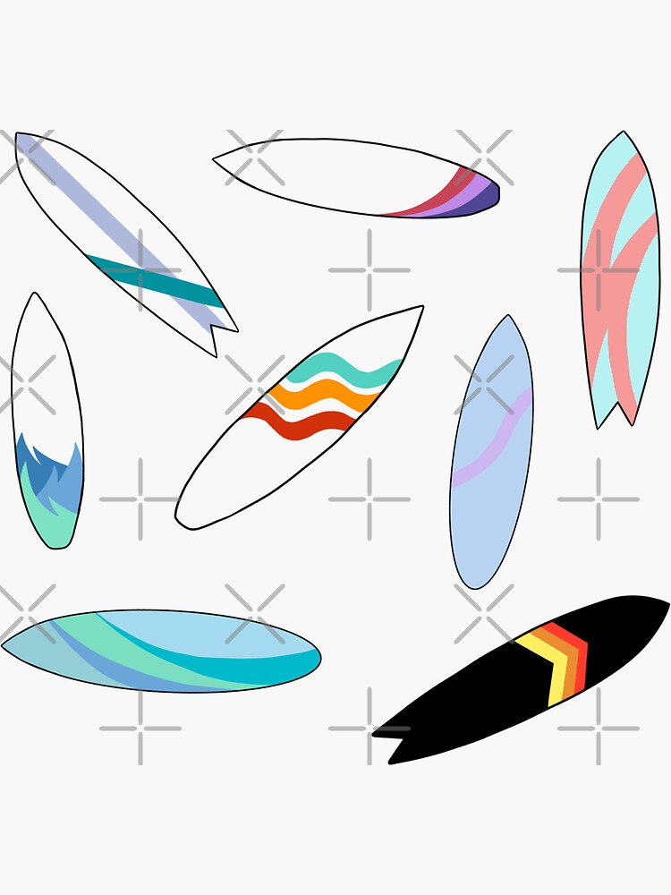 "Surfboard Pack " Sticker for Sale by juliana003 | Redbubble