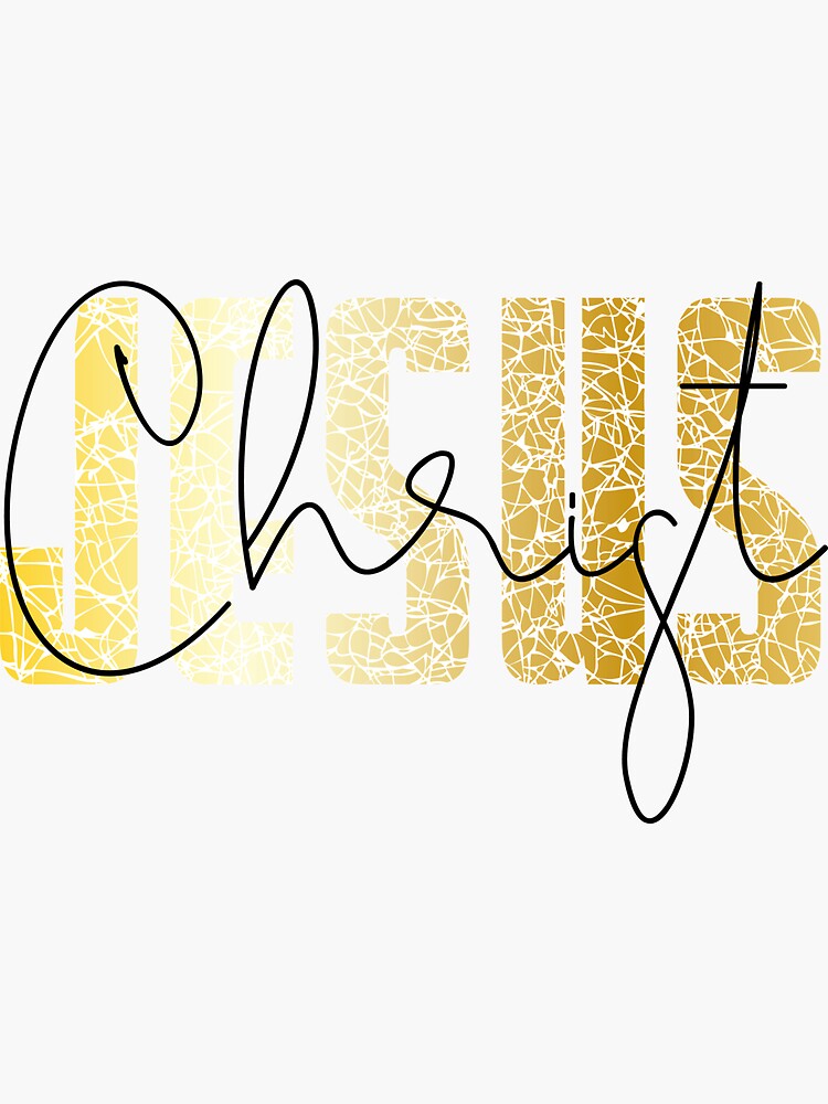 "Jesus Christ - Gold and Signature" Sticker by BeauTee-Art | Redbubble