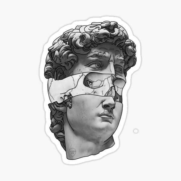 "Deathless David - White" Sticker by Alienlnk | Redbubble