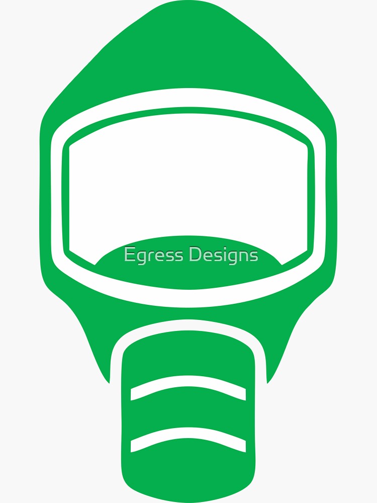 "Emergency Escape Mask (or Smoke Hood, or Gas Mask) Sign" Sticker by ...