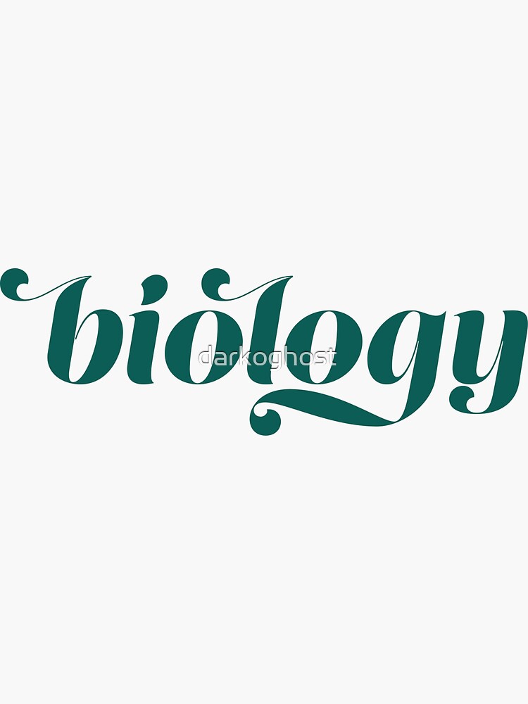 "biology calligraphy!" Sticker for Sale by darkoghost | Redbubble