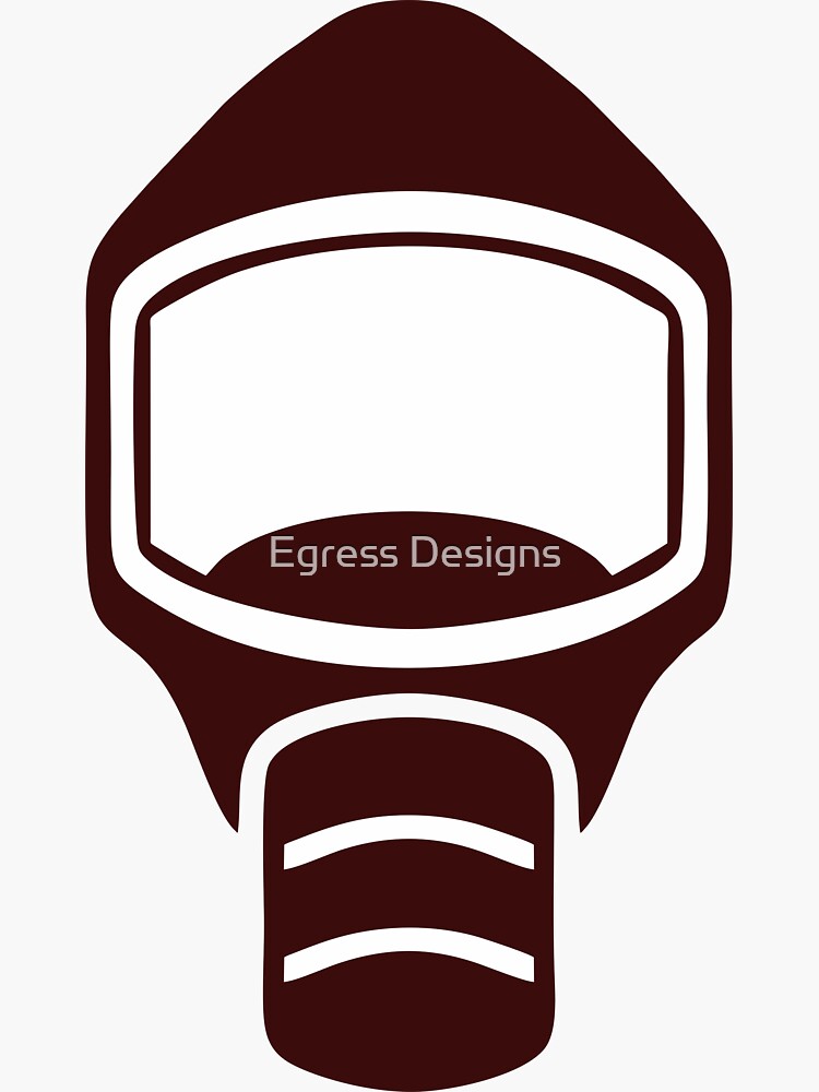 "Emergency Escape Mask (or Smoke Hood, or Gas Mask) Sign" Sticker by ...