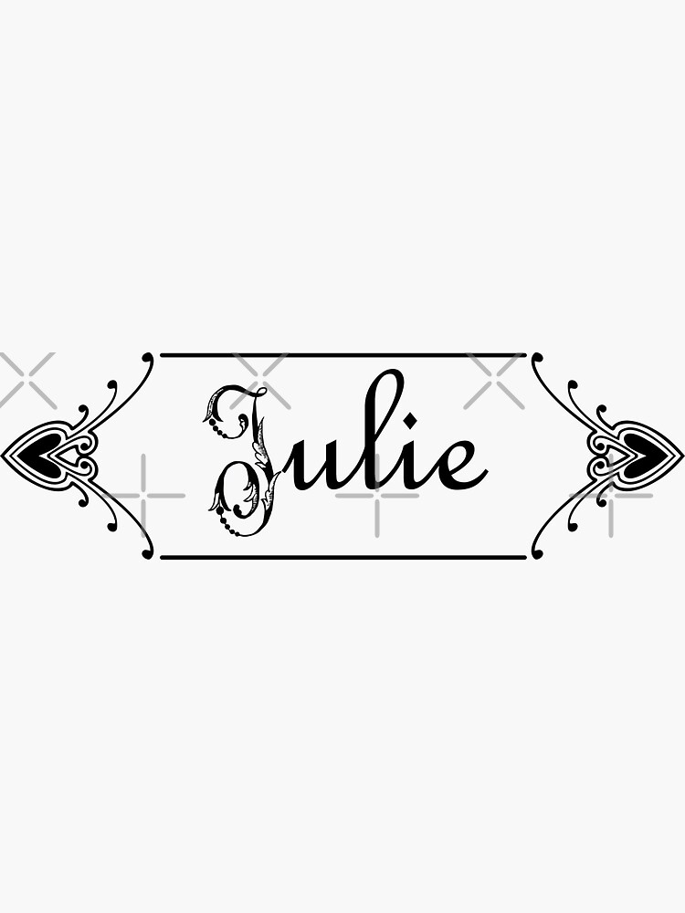 "Julie name - Vintage Floral Design" Sticker by Vintage-TM | Redbubble