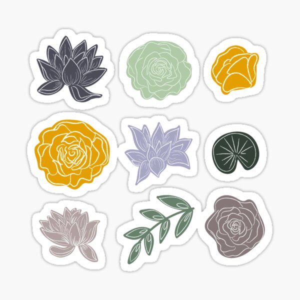 "Floral sticker set" Sticker for Sale by abigailsommer1 | Redbubble