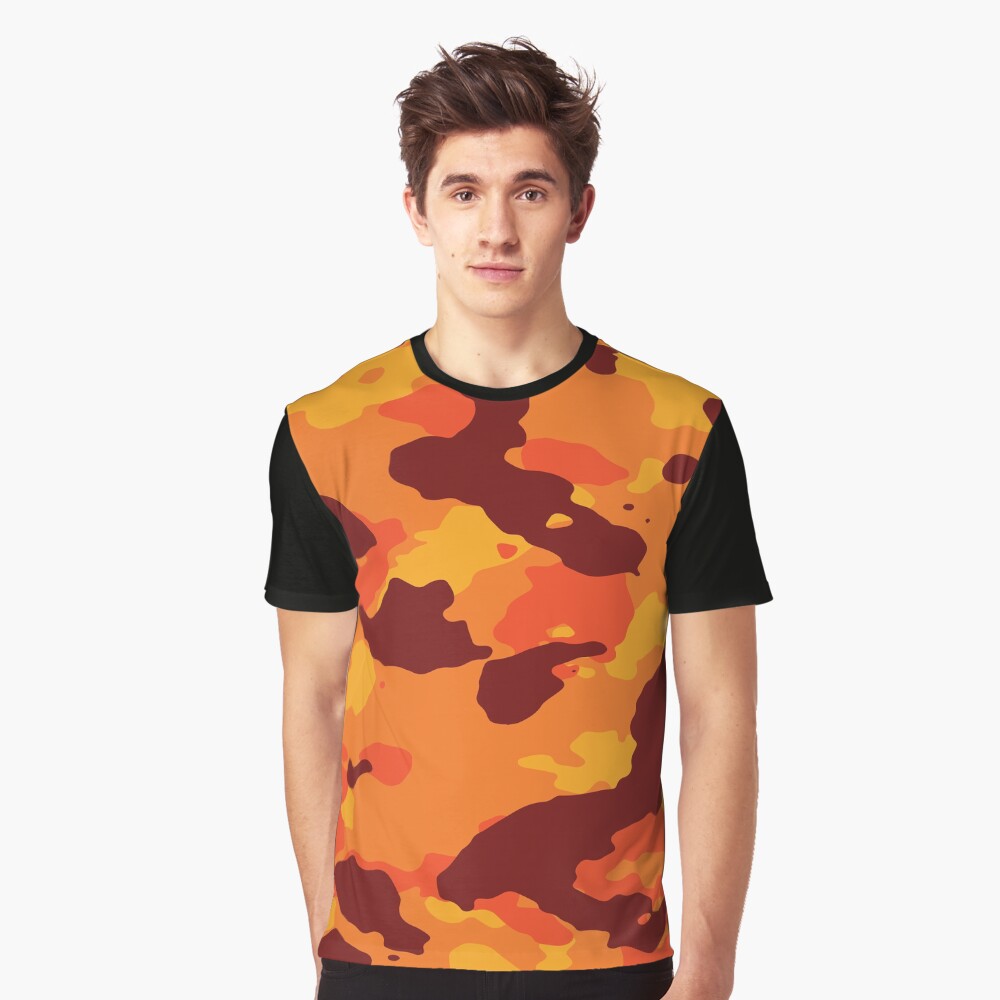 "Orange Camo" T-shirt for Sale by bkroijer | Redbubble | camo graphic t ...