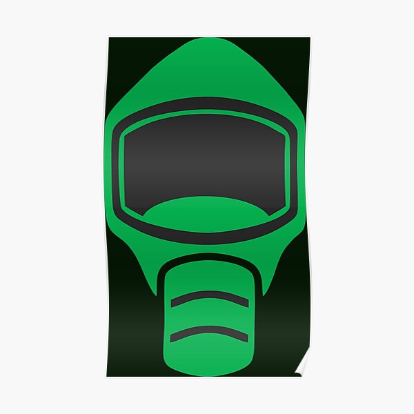 Poster « Emergency Escape Mask (or Smoke Hood, or Gas Mask) Sign », par ...