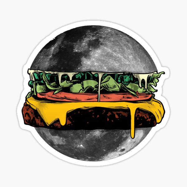 "Moon Burger" Sticker for Sale by carbine | Redbubble
