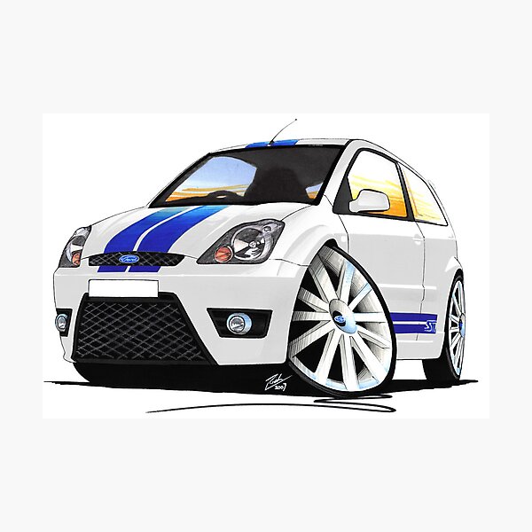 "Ford Fiesta ST (Facelift) White" Photographic Print by yeomanscarart ...