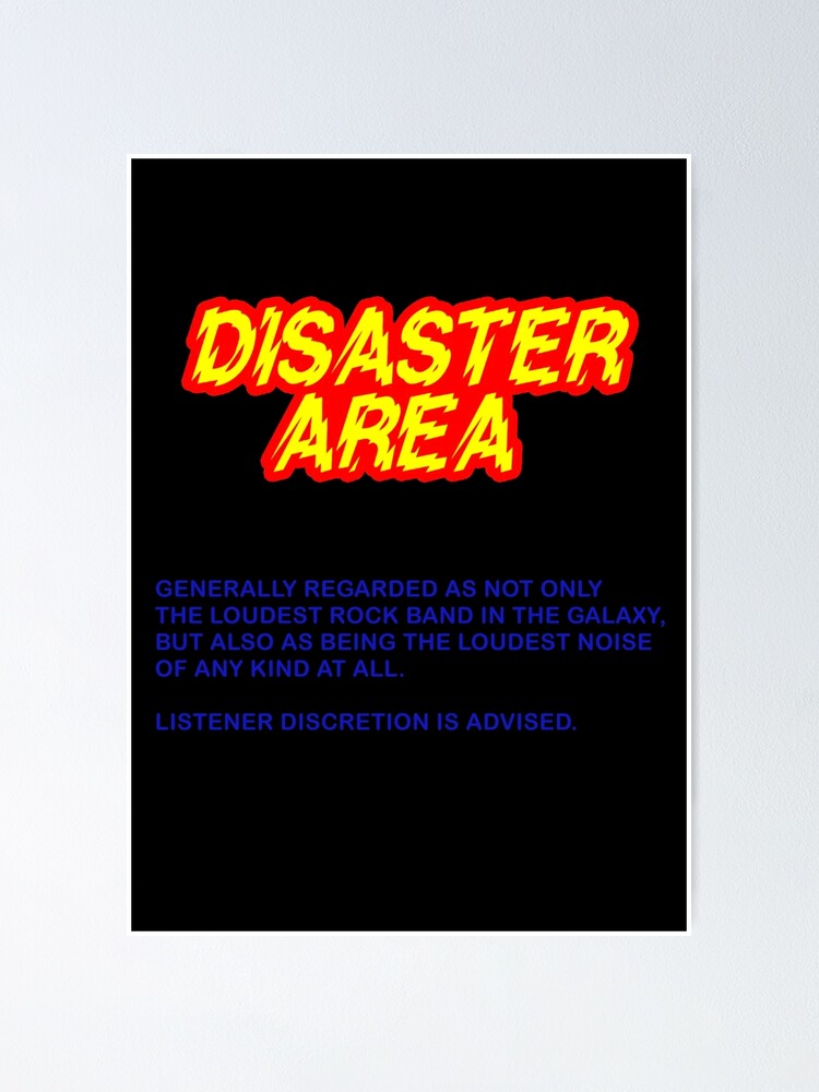 "Disaster Area - Listener Discretion Is Advised." Poster for Sale by ...