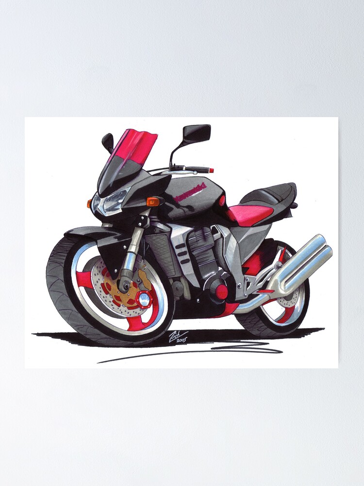 "Kawasaki Z1000" Poster for Sale by yeomanscarart | Redbubble