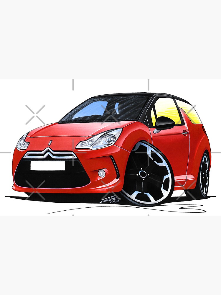 "Citroen DS3 Red (Black)" Poster for Sale by yeomanscarart | Redbubble