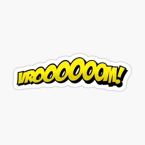 "Vroom Comic Bubble" Sticker by JabbaMerchant | Redbubble