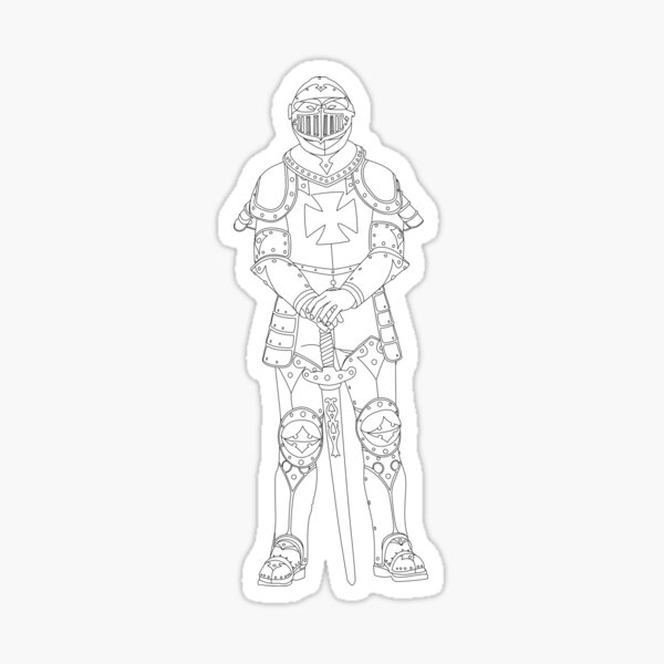 "Medieval Knight in Suit of Armor" Sticker for Sale by RosalieReeves ...