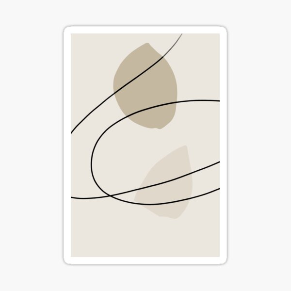 "Neutral tones, abstract shapes & line drawing." Sticker for Sale by ...