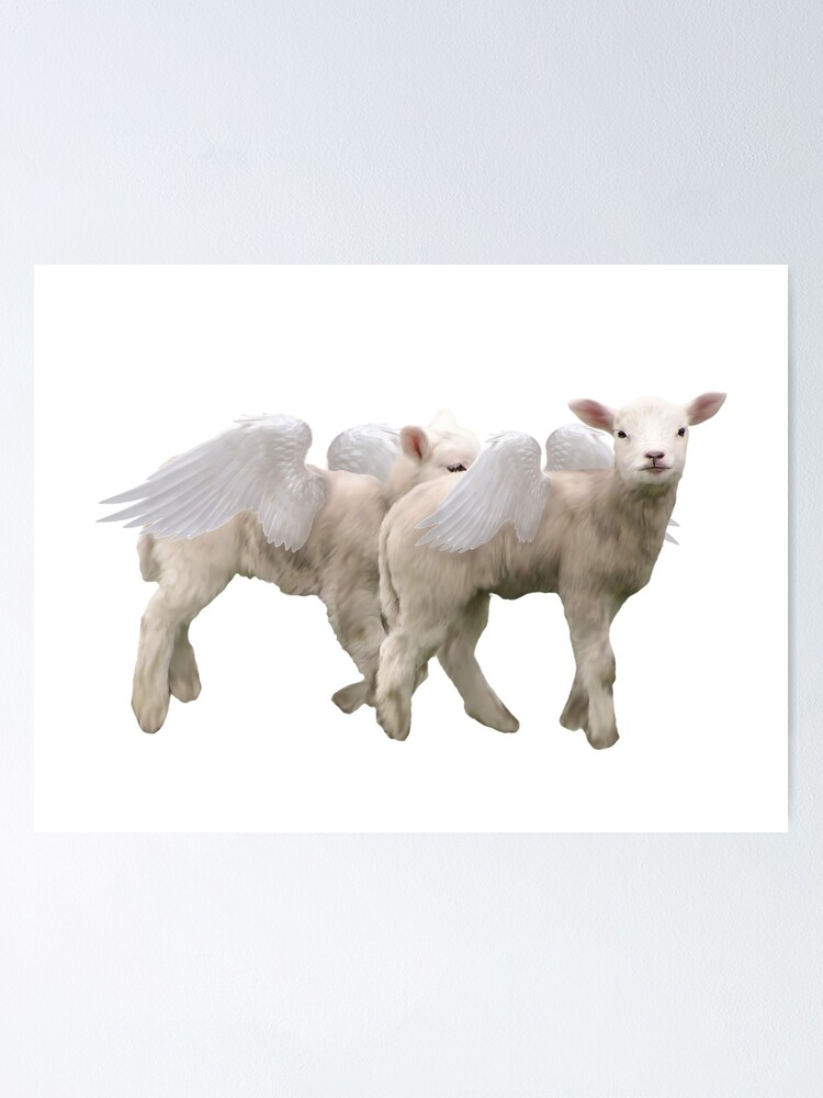 "cute lamb with wings " Poster for Sale by chachels | Redbubble