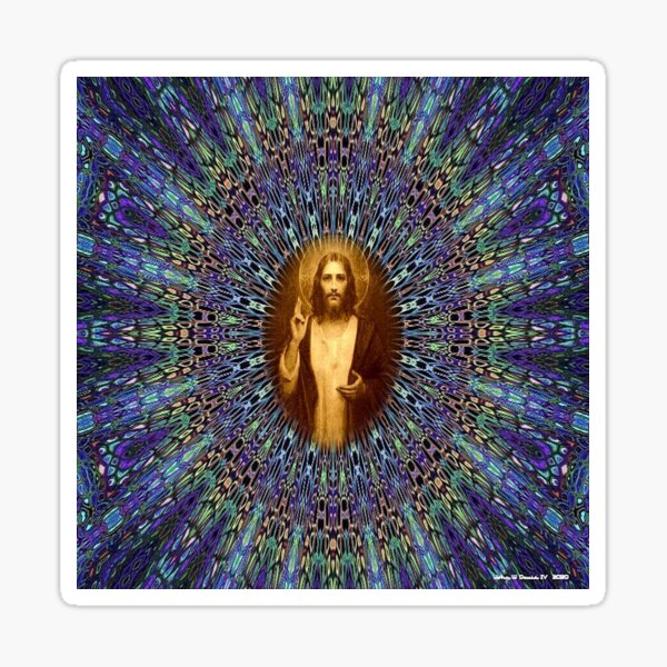 "Jesus God Multicolor Geometry Pattern" Sticker for Sale by ...