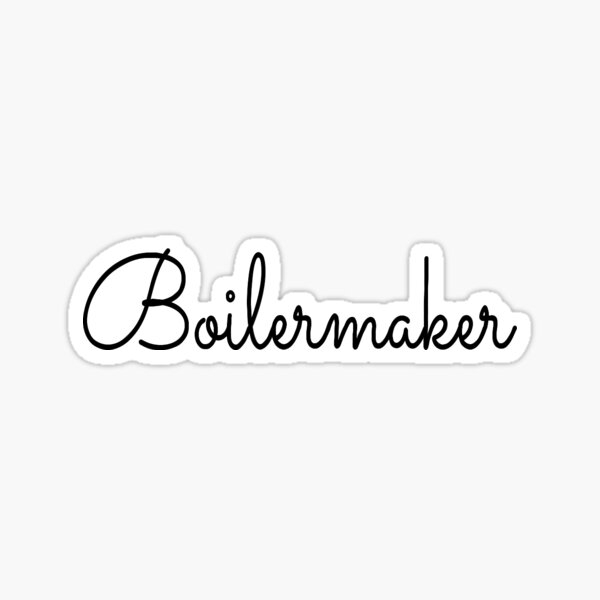 "Boilermaker script mask white " Sticker by knhuter | Redbubble