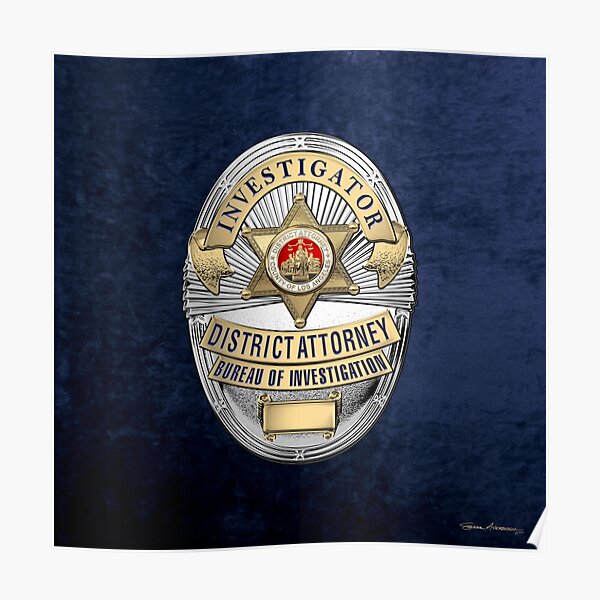 "Los Angeles County District Attorney - Investigator Badge over Blue ...