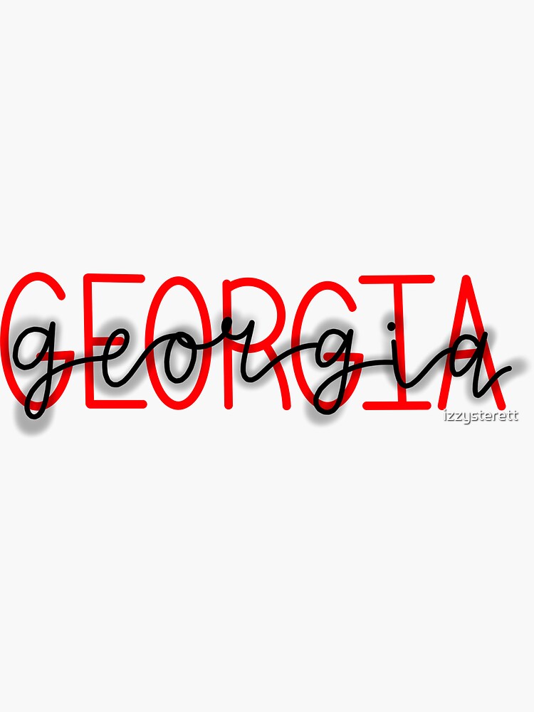 "Georgia Lettering" Sticker for Sale by izzysterett | Redbubble